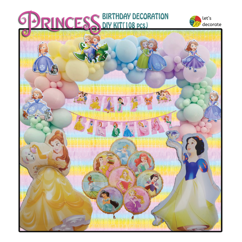 Princess Birthday DIY Decoration Kit(108 Pcs) - Let's Decorate